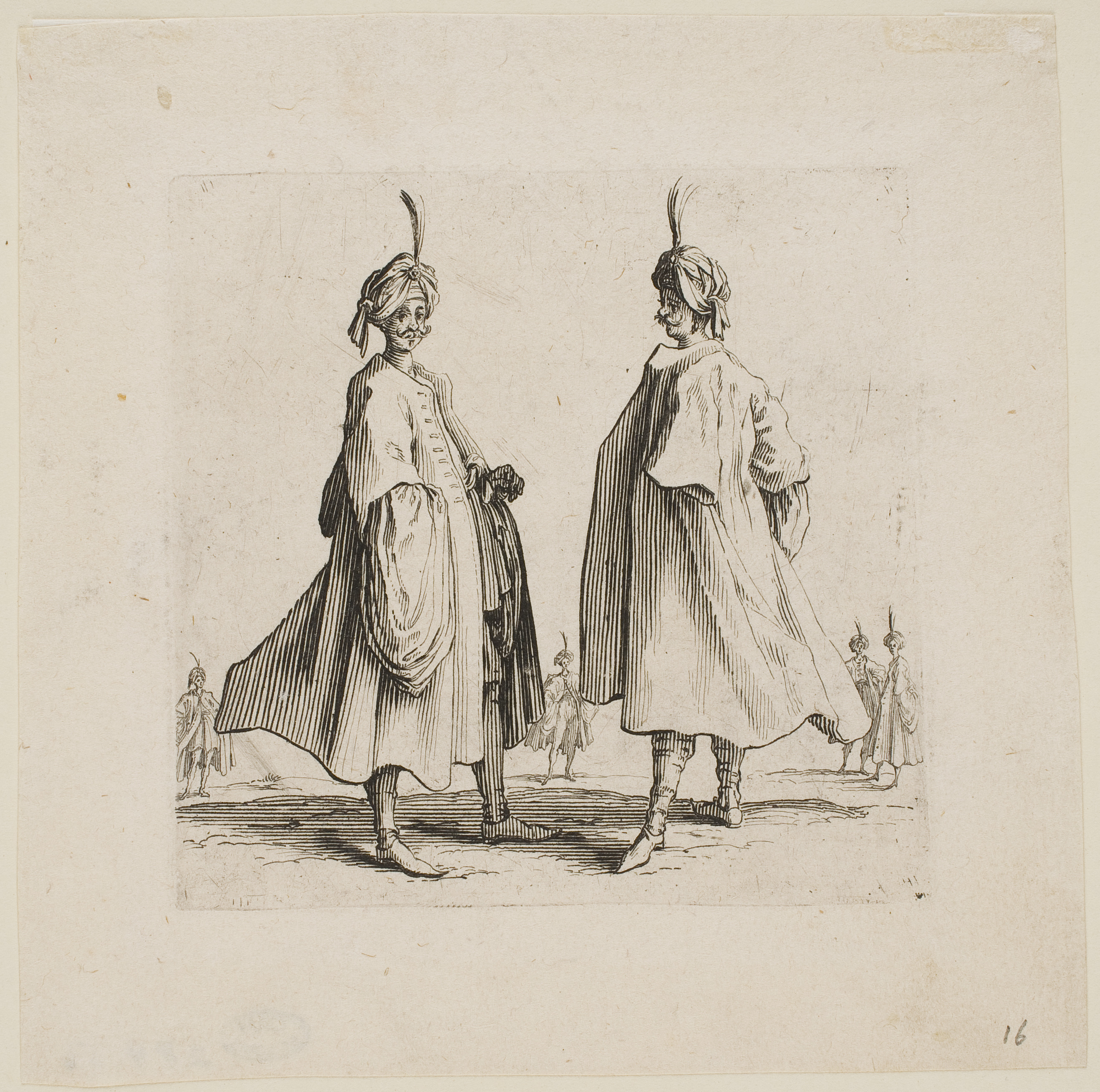 Two Turks Wearing a Feathered Turban, from the series "Various Figures ...