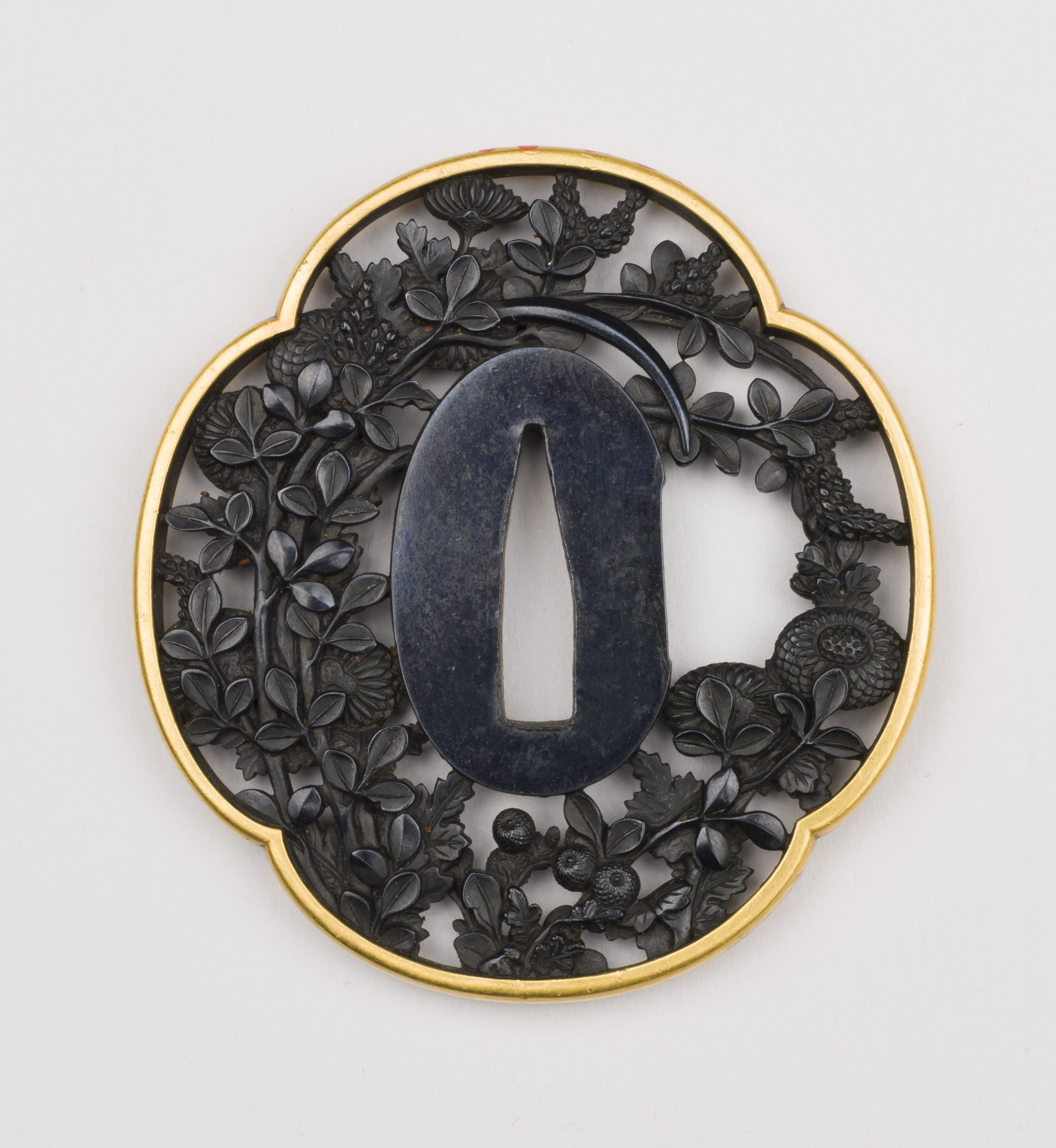 Sword Guard (tsuba) with Design of Chrysanthemum Sprays - Saint Louis ...