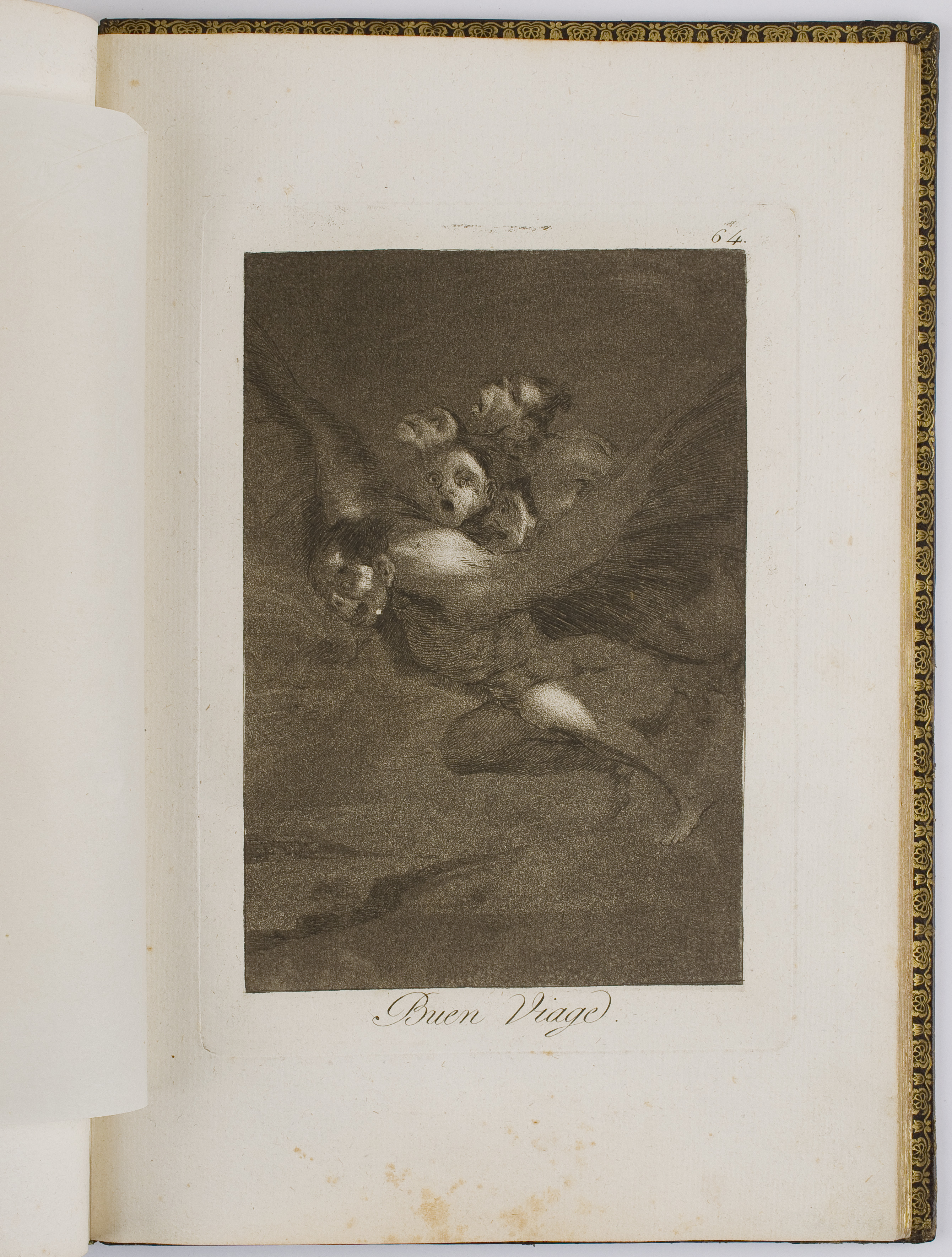 Bon Voyage (Buen viage), plate 64 from the series "Los Caprichos ...