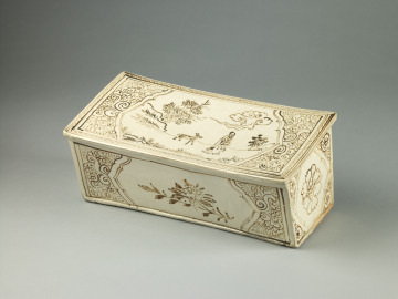 Headrest with Design of Figures in Landscapes, Bird, and Flowers within ...
