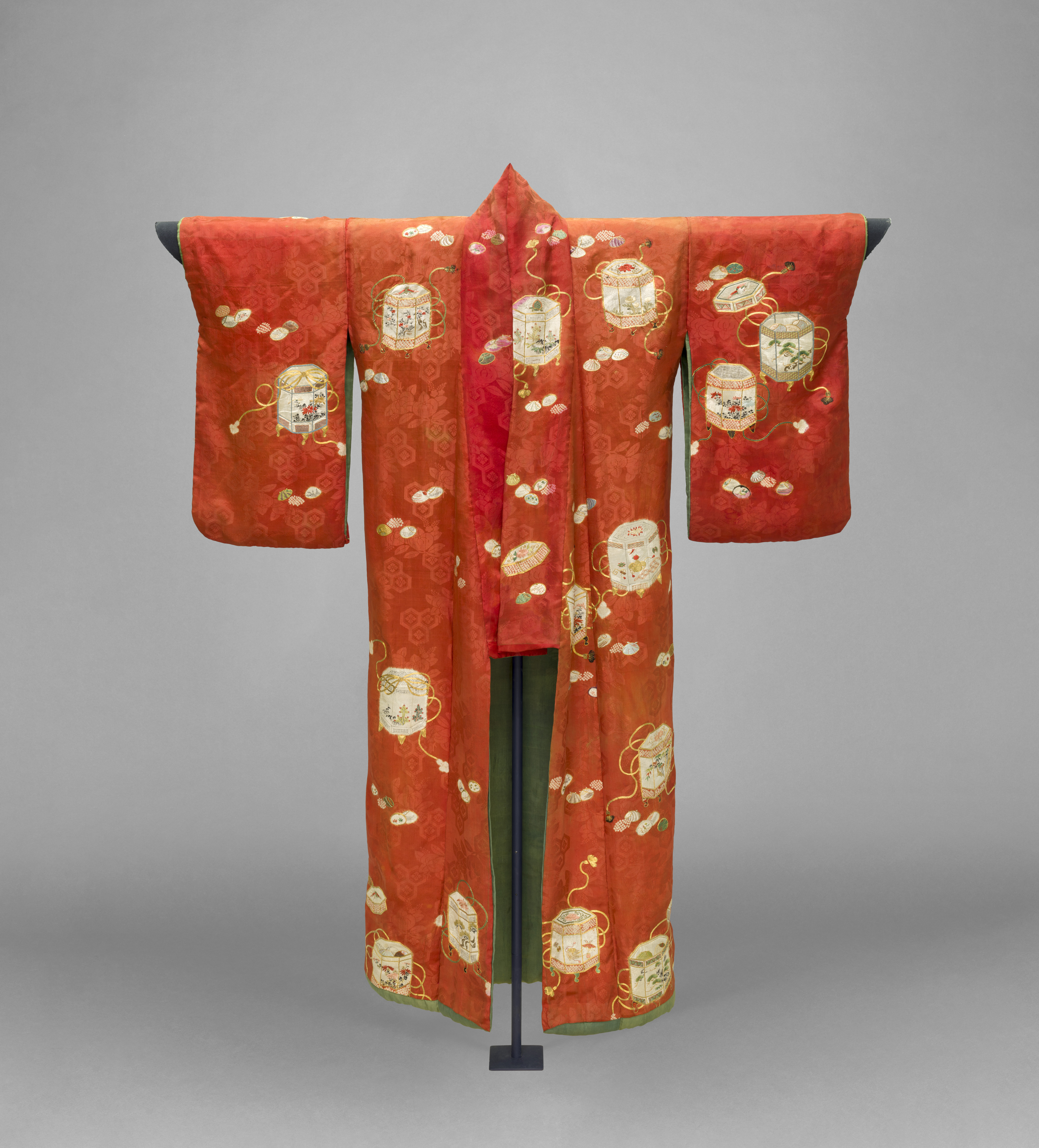 Woman's Outer Robe (uchikake) with Design of Azai Family Crests with ...