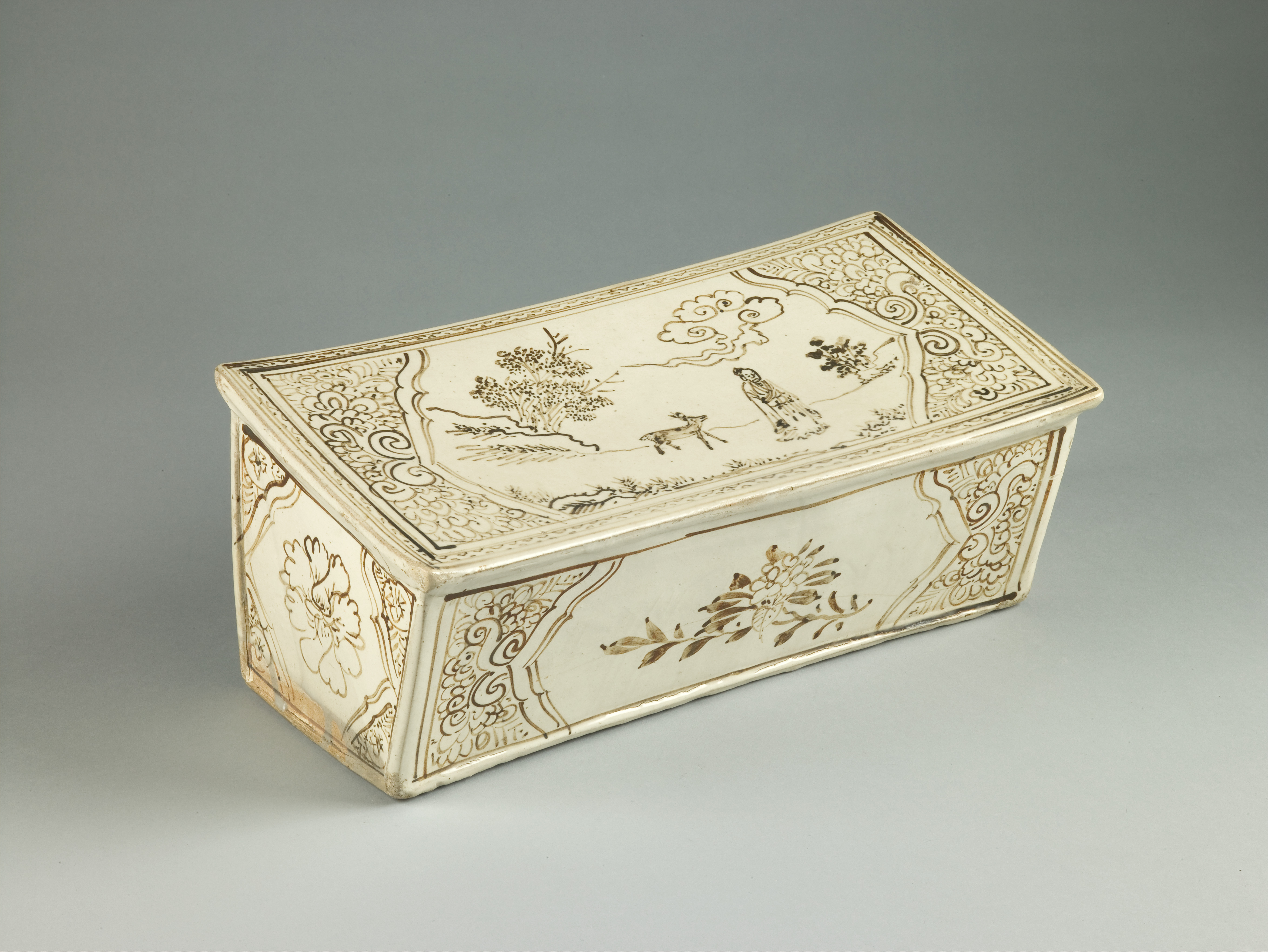 Headrest with Design of Figures in Landscapes, Bird, and Flowers within ...